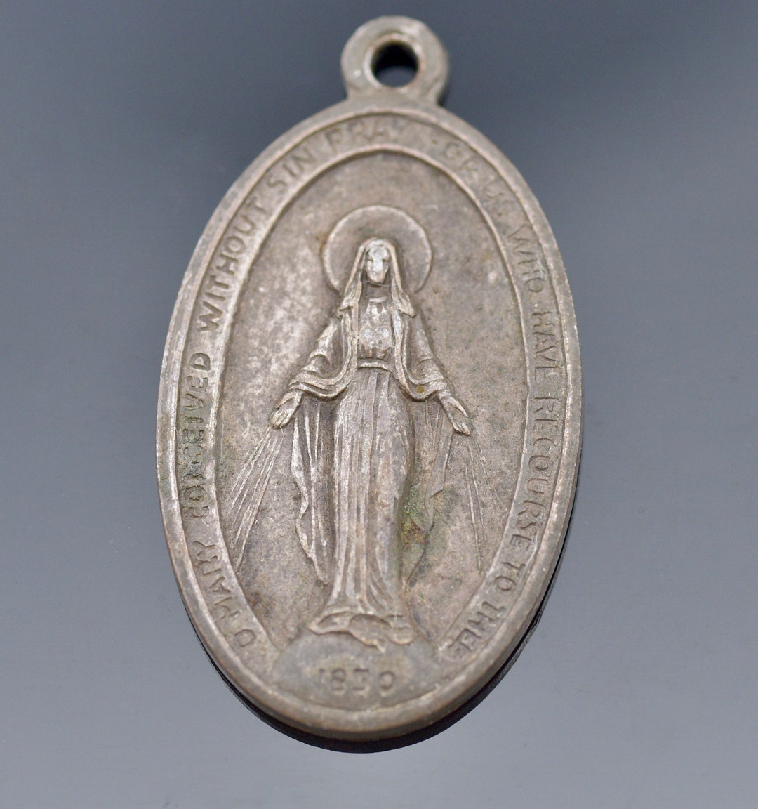 O Mary Conceived Without Sin Pray for Us, Religious Medal, Pendant - Etsy