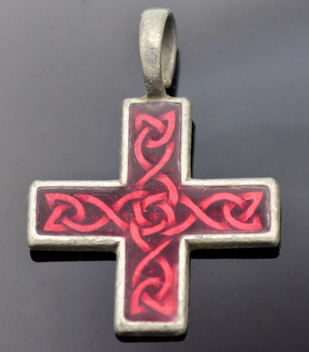 Lovely Res Twisted Know Enamel Cross, Pendant - Etsy
