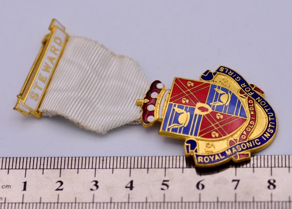 Masonic Steward 1959 medal, Royal Institution for Gi… - Gem