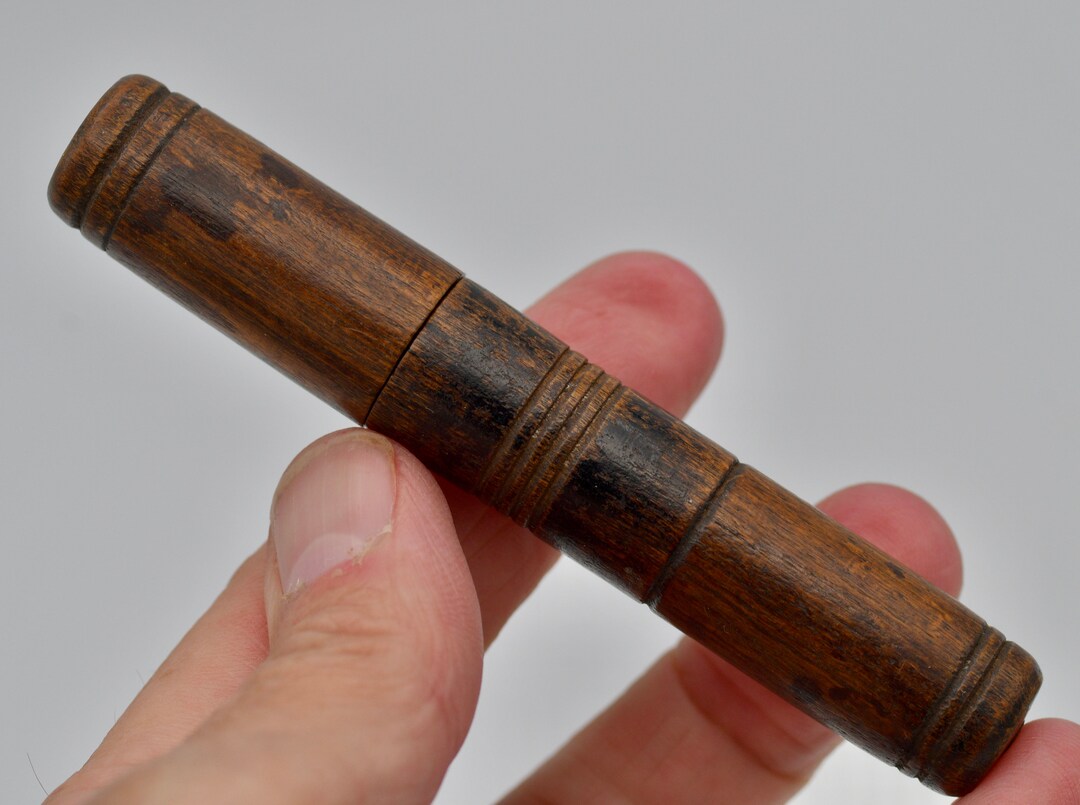 Lovely Antique Treen Turned Oak Needle Case /holder - Etsy