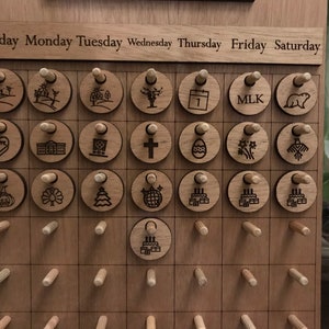 Spanish Wood School Calendar With Weather/ Homeschool Wood Calendar ...