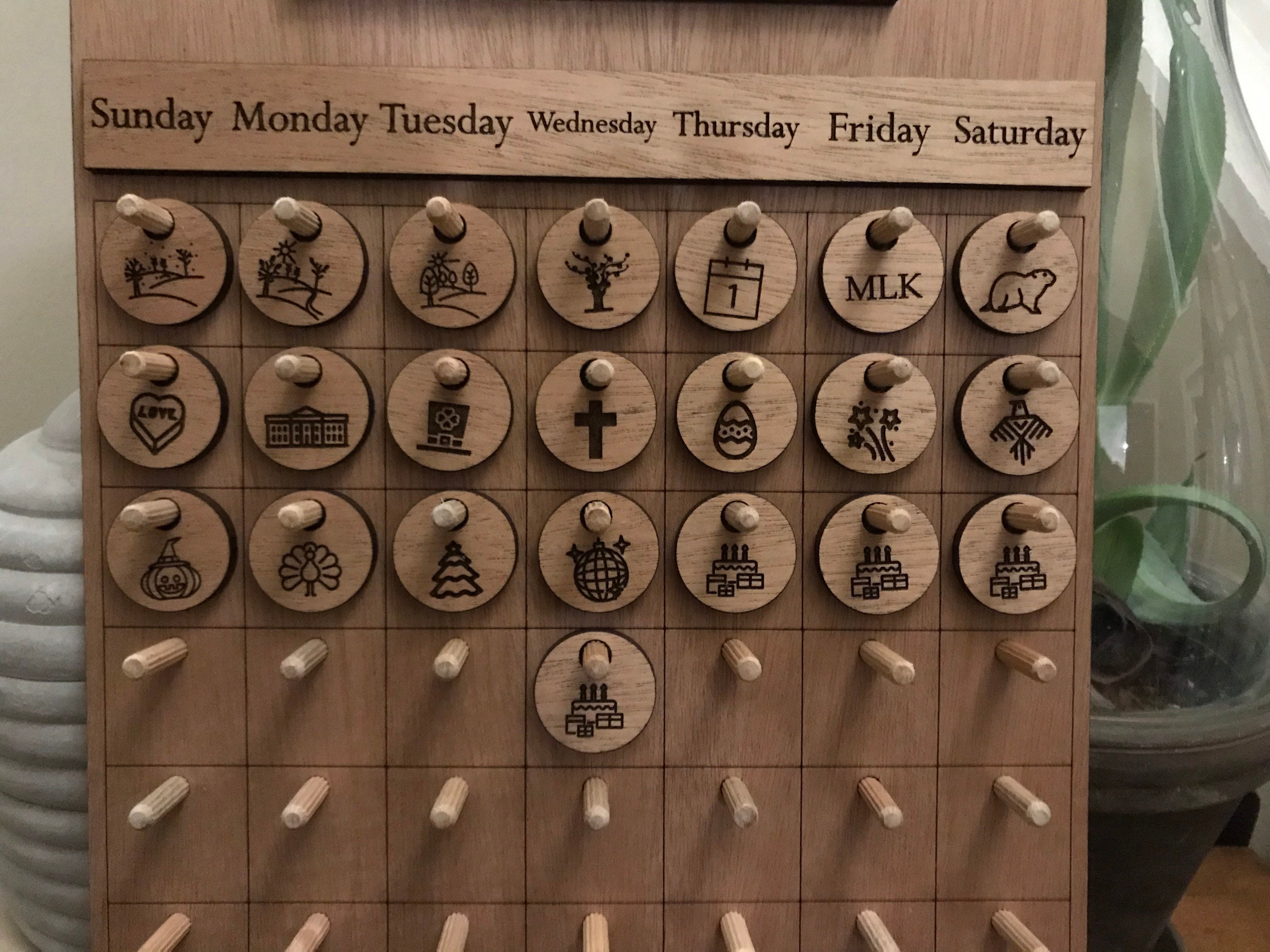 Wood School Calendar/ Homeschool Wood Calendar/ Perpetual - Etsy