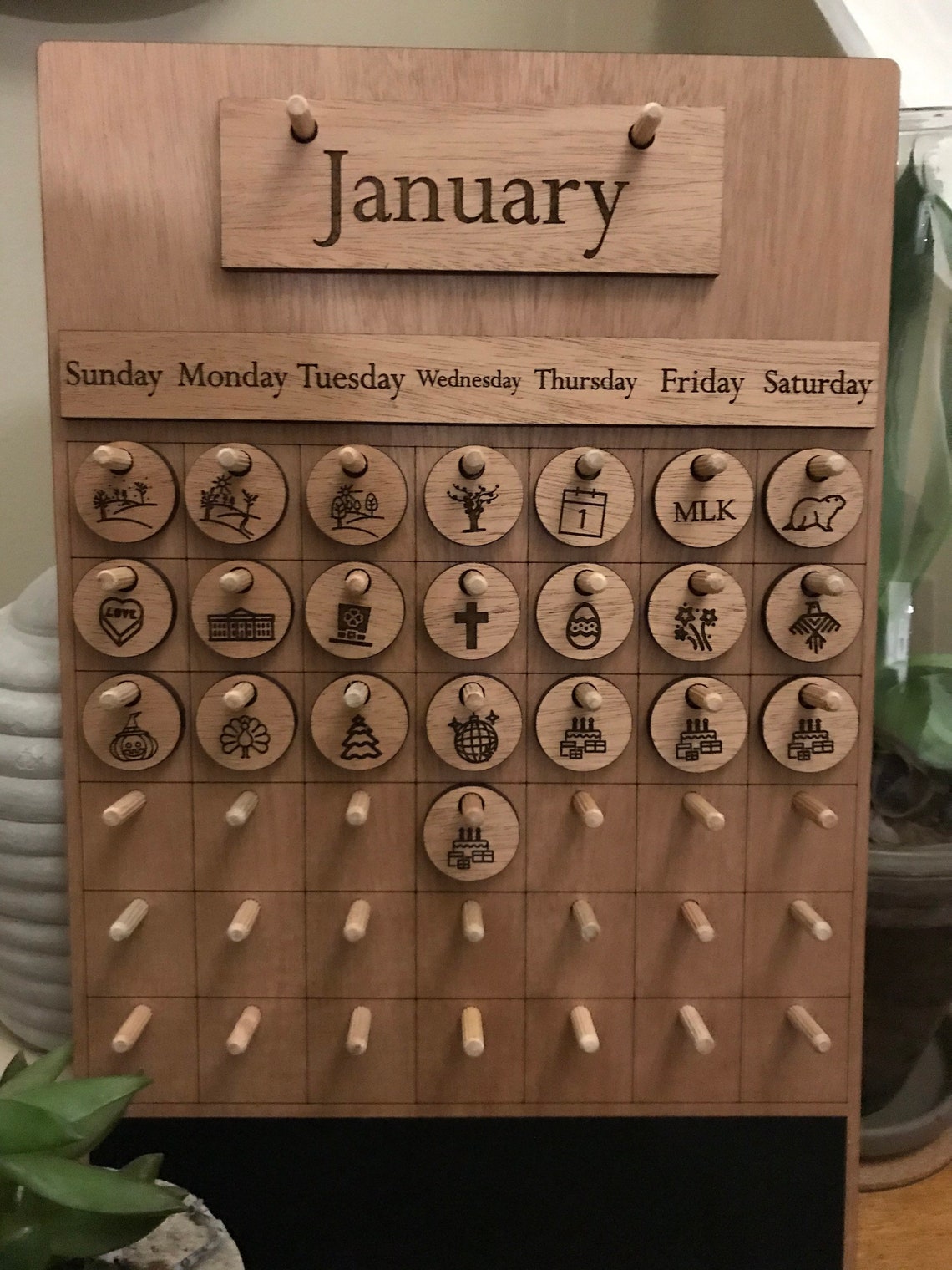 Wood School Calendar/ Homeschool Wood Calendar/ Perpetual - Etsy