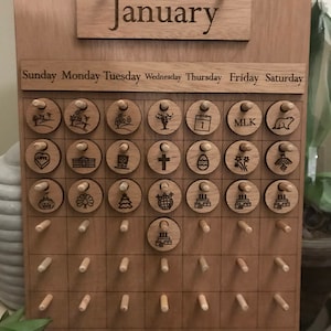 Wood School Calendar/ Homeschool Wood Calendar/ Perpetual Calendar ...