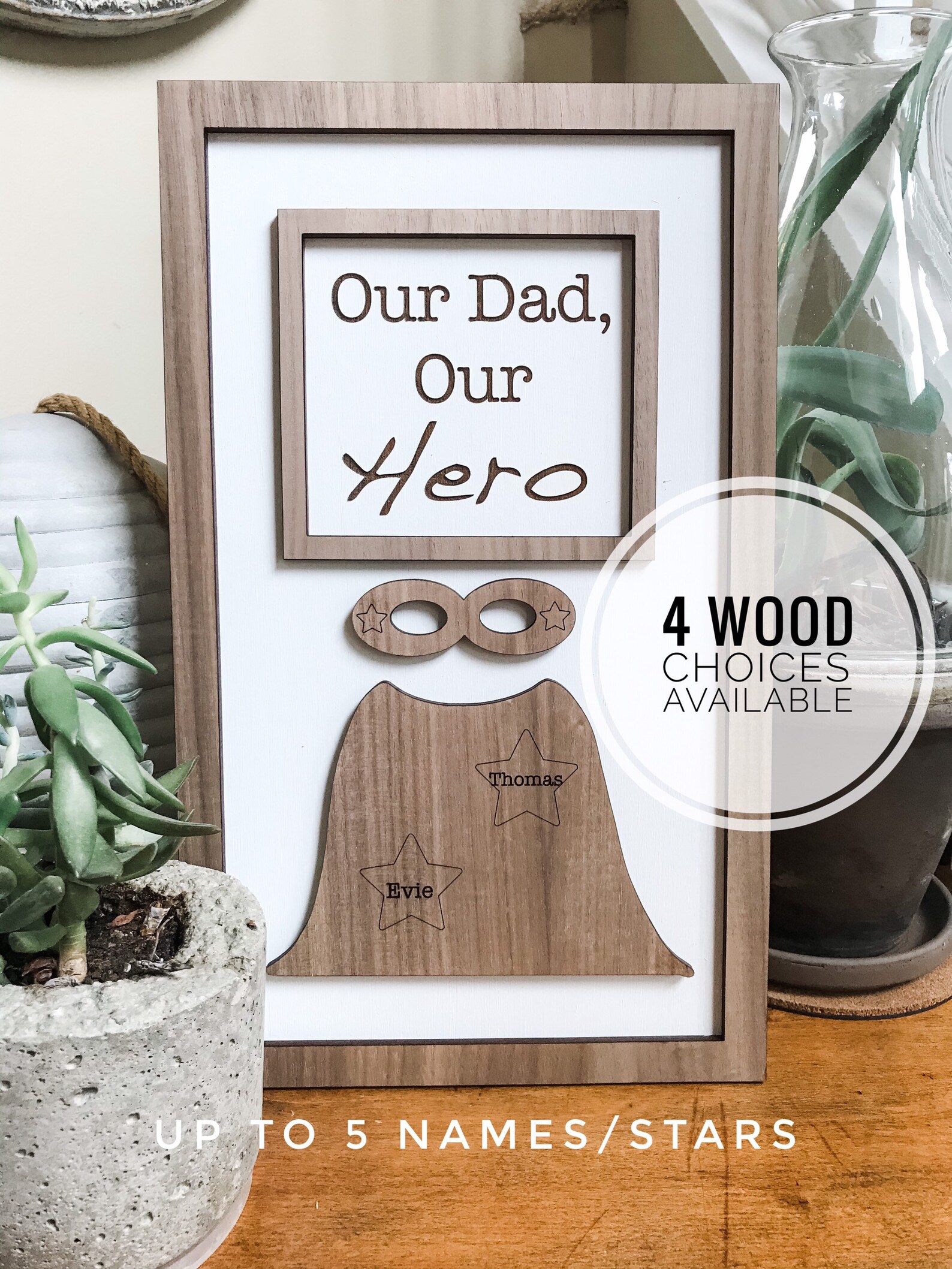 My Dad My Hero Sign/ Fathers Day Sign/ Modern Farmhouse Fathers Day ...