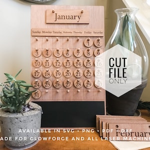 School Calendar With Blackboard Chalkboard Glowforge File/ SVG/ PDF ...