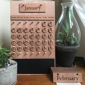 Wood School Calendar/ Homeschool Wood Calendar/ Perpetual Calendar ...