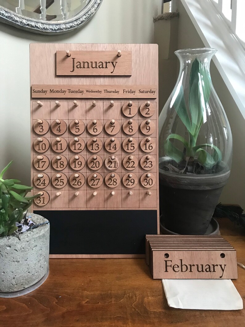 Wood School Calendar/ Homeschool Wood Calendar/ Perpetual - Etsy