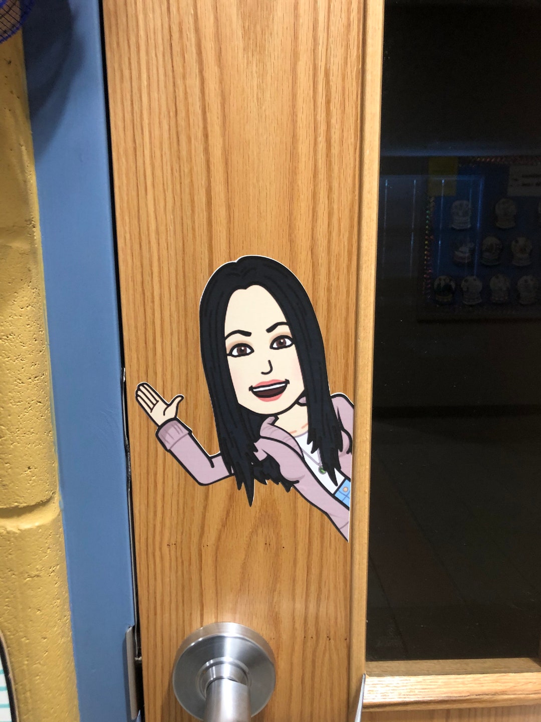 Color Personalized Bitmoji Decal, Bitmoji Teacher, Door Bitmoji, Vinyl ...