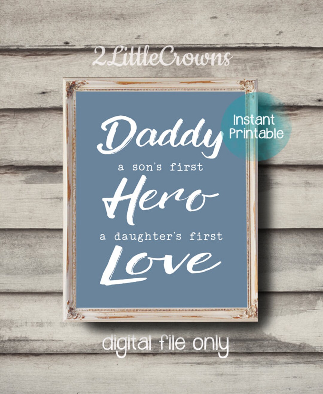Dad Gift Father's Day Gift Daddy a Son's First Hero a Daughter's First ...