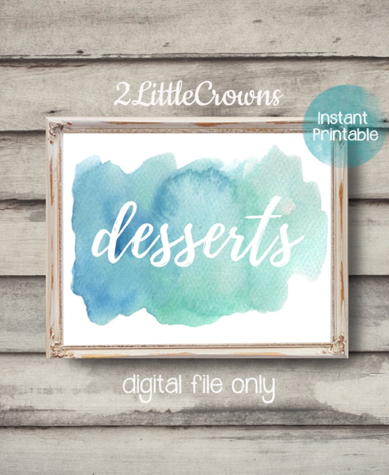 Desserts Sign for Wedding Reception, Beach Wedding Sign, Desserts Table ...