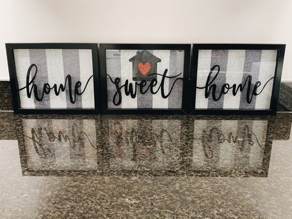 Home Sweet Home Shadow Box Home Decor Wall Decor | Etsy
