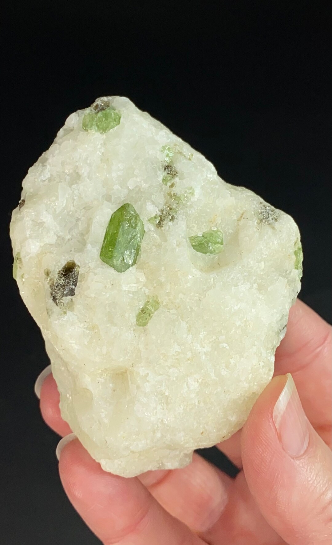 Diopside Crystals With Phlogopite Mica in White Marble Matrix - Etsy