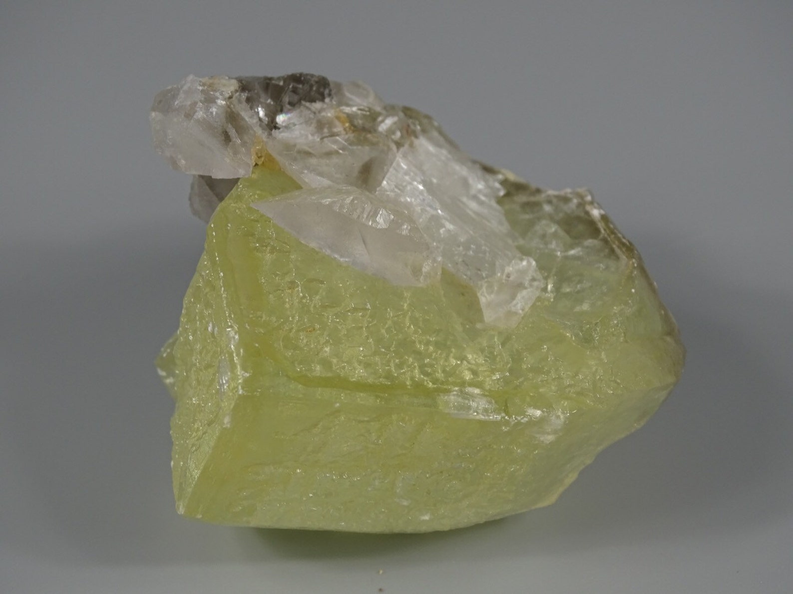 Etched Lemon Calcite Specimen with Gray Fluorite | Etsy