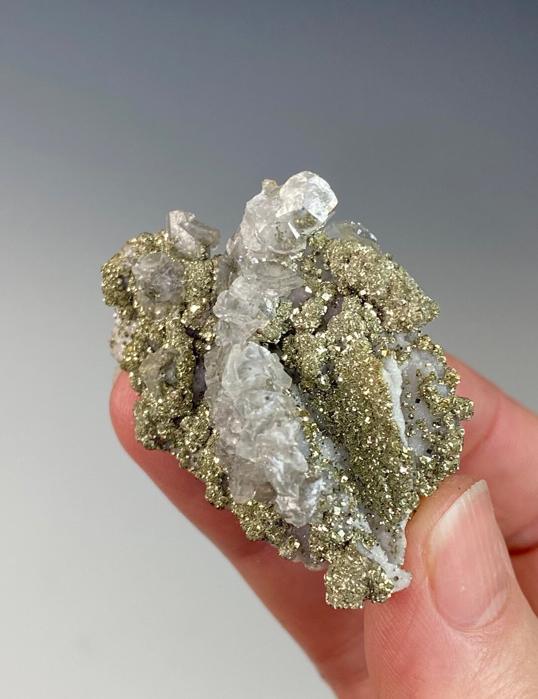 Pyrite Pseudomorph After Pyrrhotite With Calcite From Trepça Mines ...