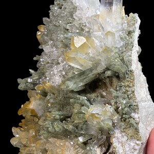 Chlorite Included Quartz Crystal Cluster With Iron Oxide Surface - Etsy