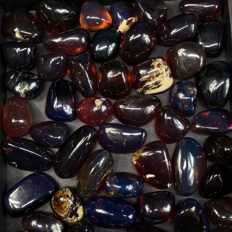 Sumatran Blue Amber Tumbled Stone, Two Sizes Available - Etsy
