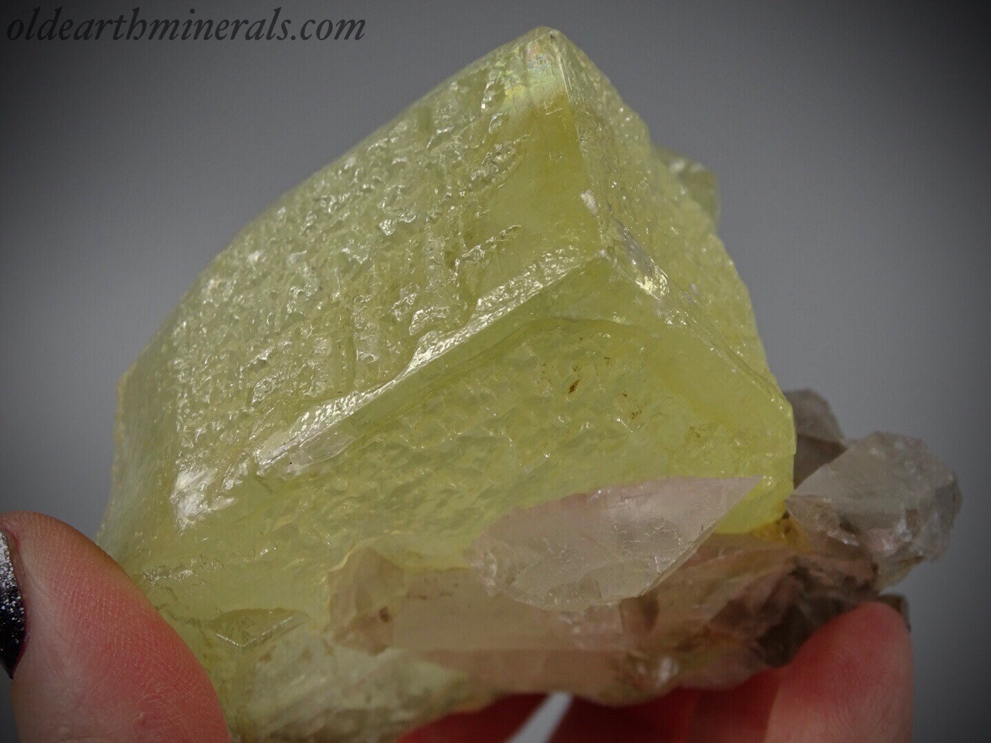 Etched Lemon Calcite Specimen with Gray Fluorite | Etsy