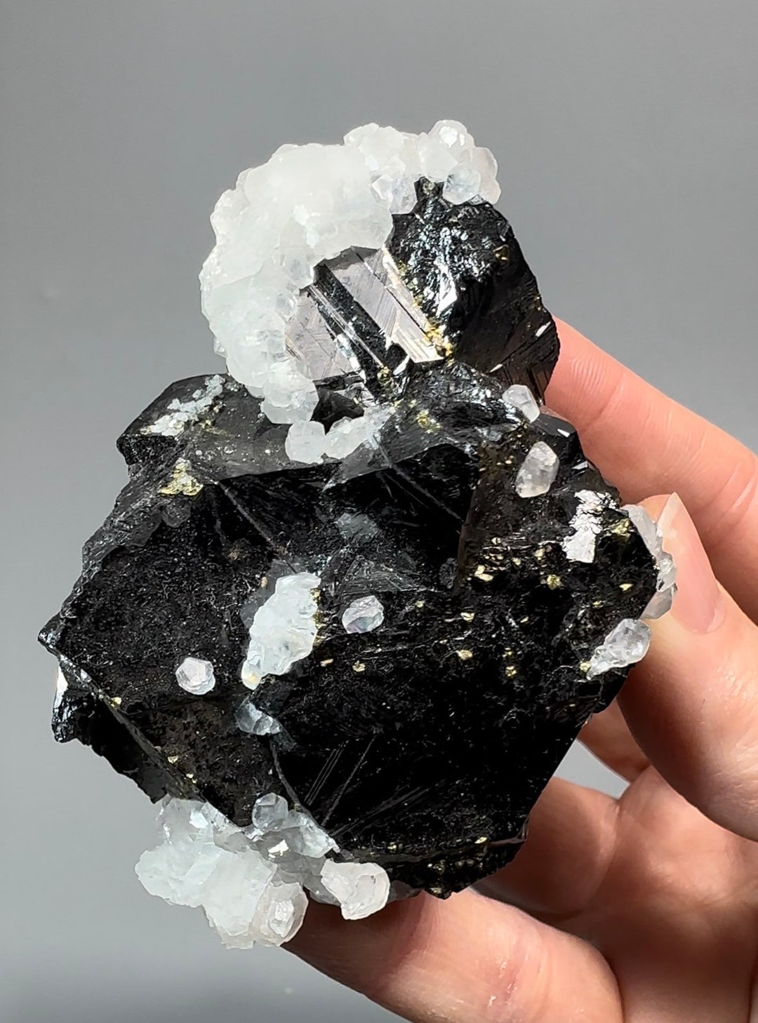 Kosovo Sphalerite Crystal Cluster With Fluorescent Calcite & Pyrite ...