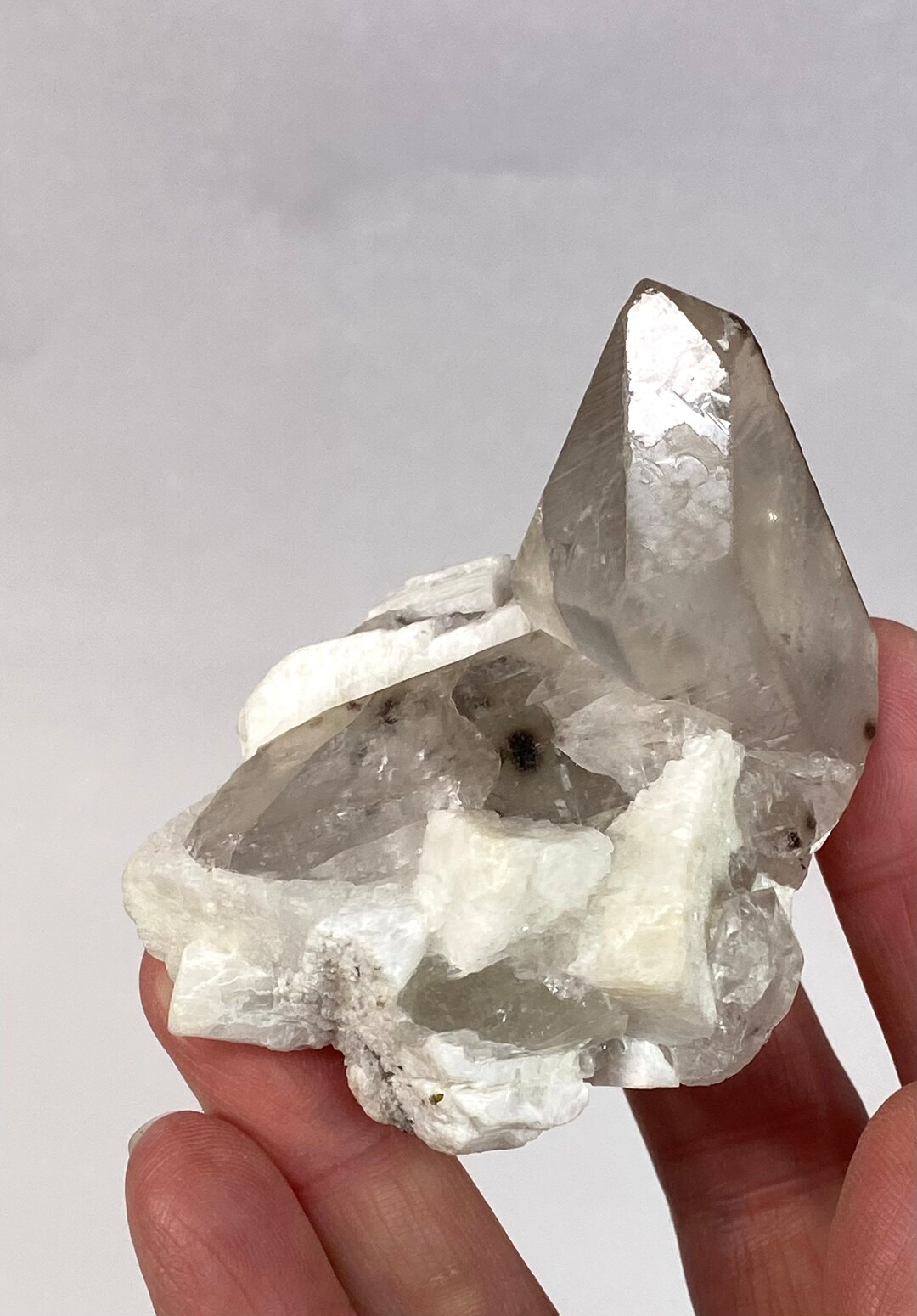 Smoky Quartz With Radiation Halo Inclusions and Feldspar - Etsy