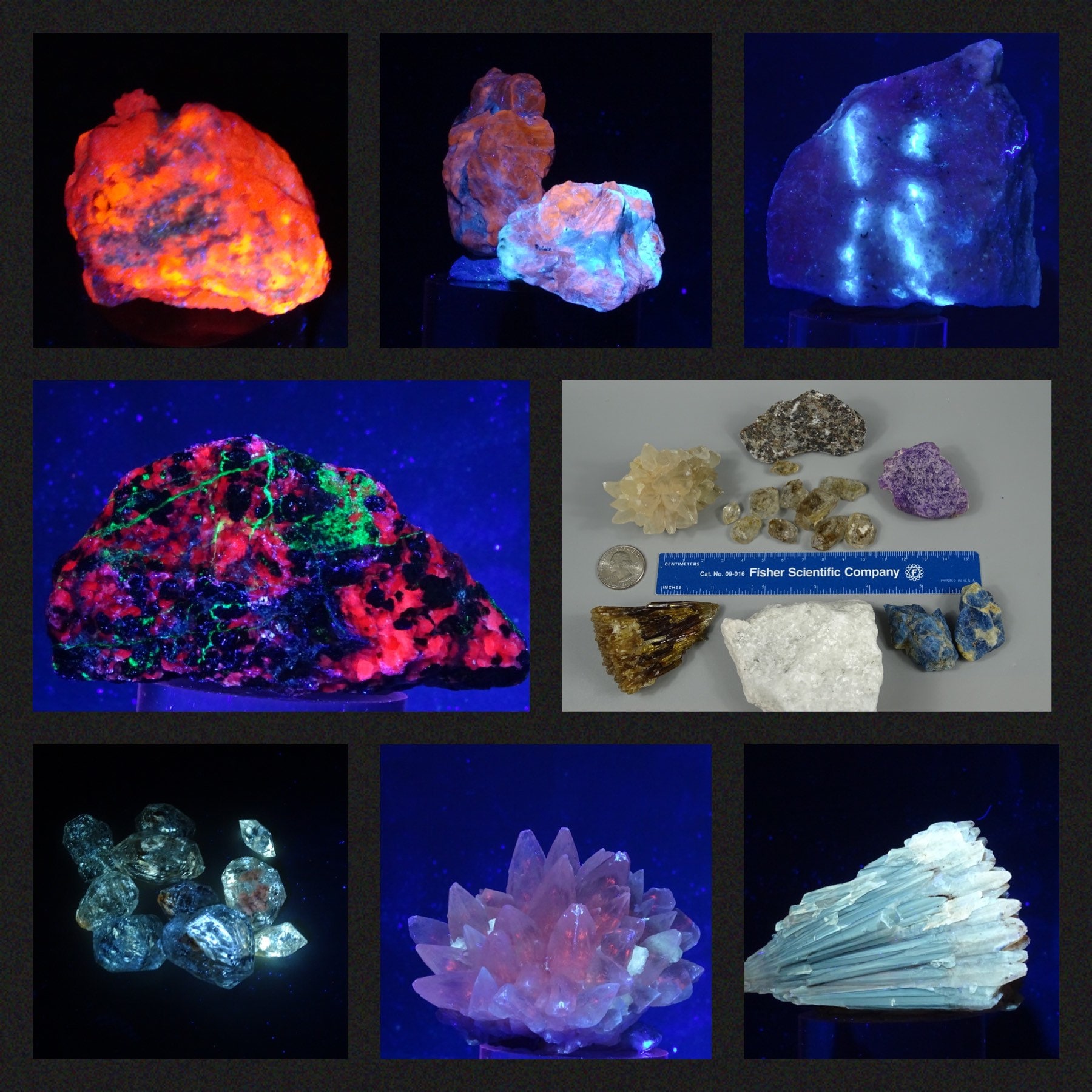 Fluorescent Minerals Set of 7 - Fluorescence, Phosphorescence ...