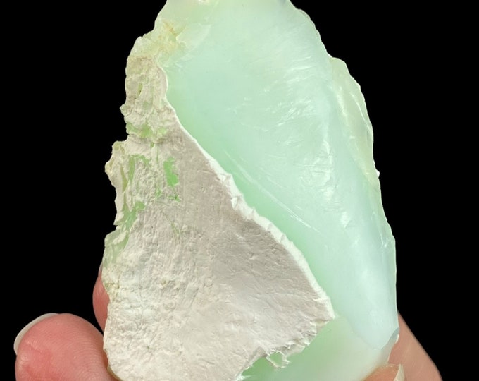 Chrysopal, Prase Opal, Green Common Opal Rough Specimen With Kaolinite ...