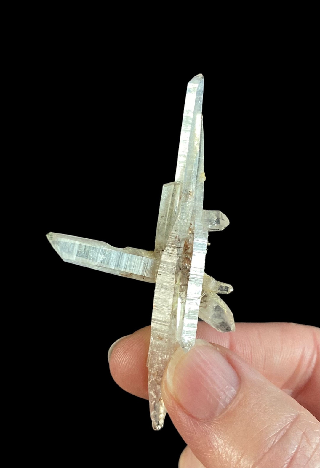 Double Terminated Himalayan Laser Quartz Crystal Cluster With Rutile ...