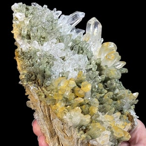 Chlorite Included Quartz Crystal Cluster With Iron Oxide Surface - Etsy