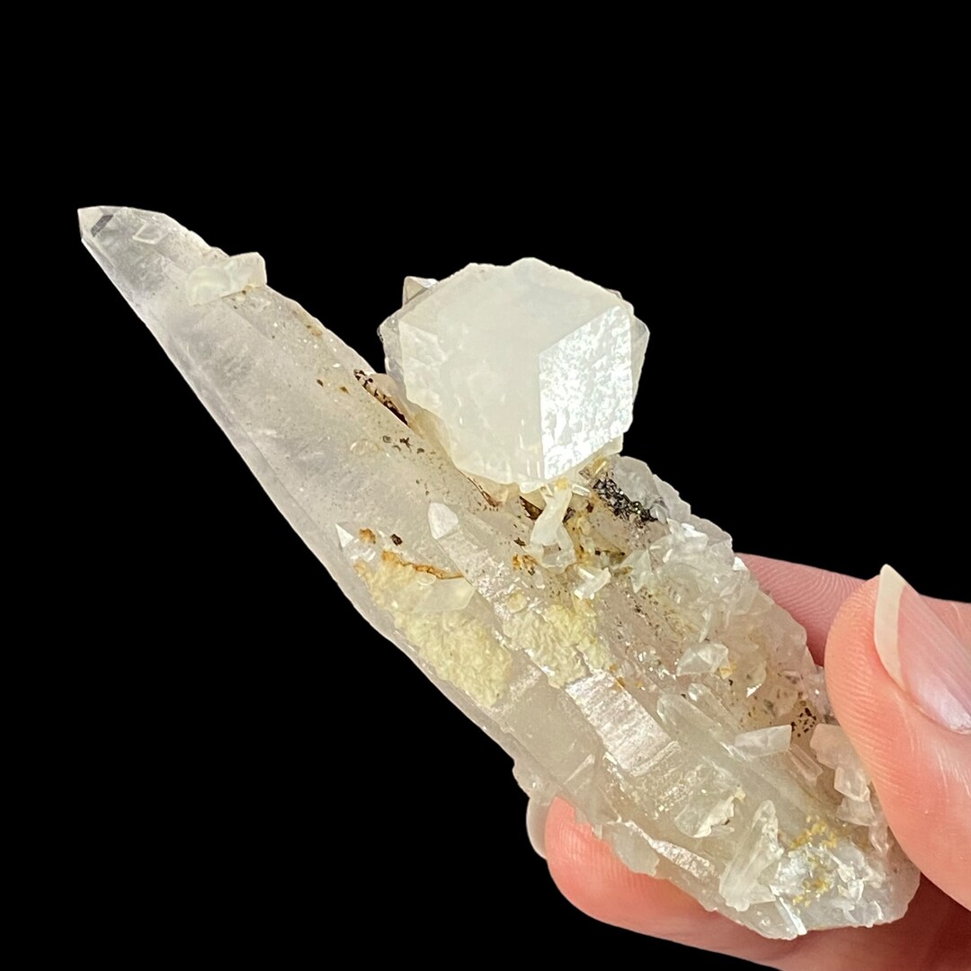 Laser Quartz Crystal Cluster With Fluorescent Calcite - Etsy