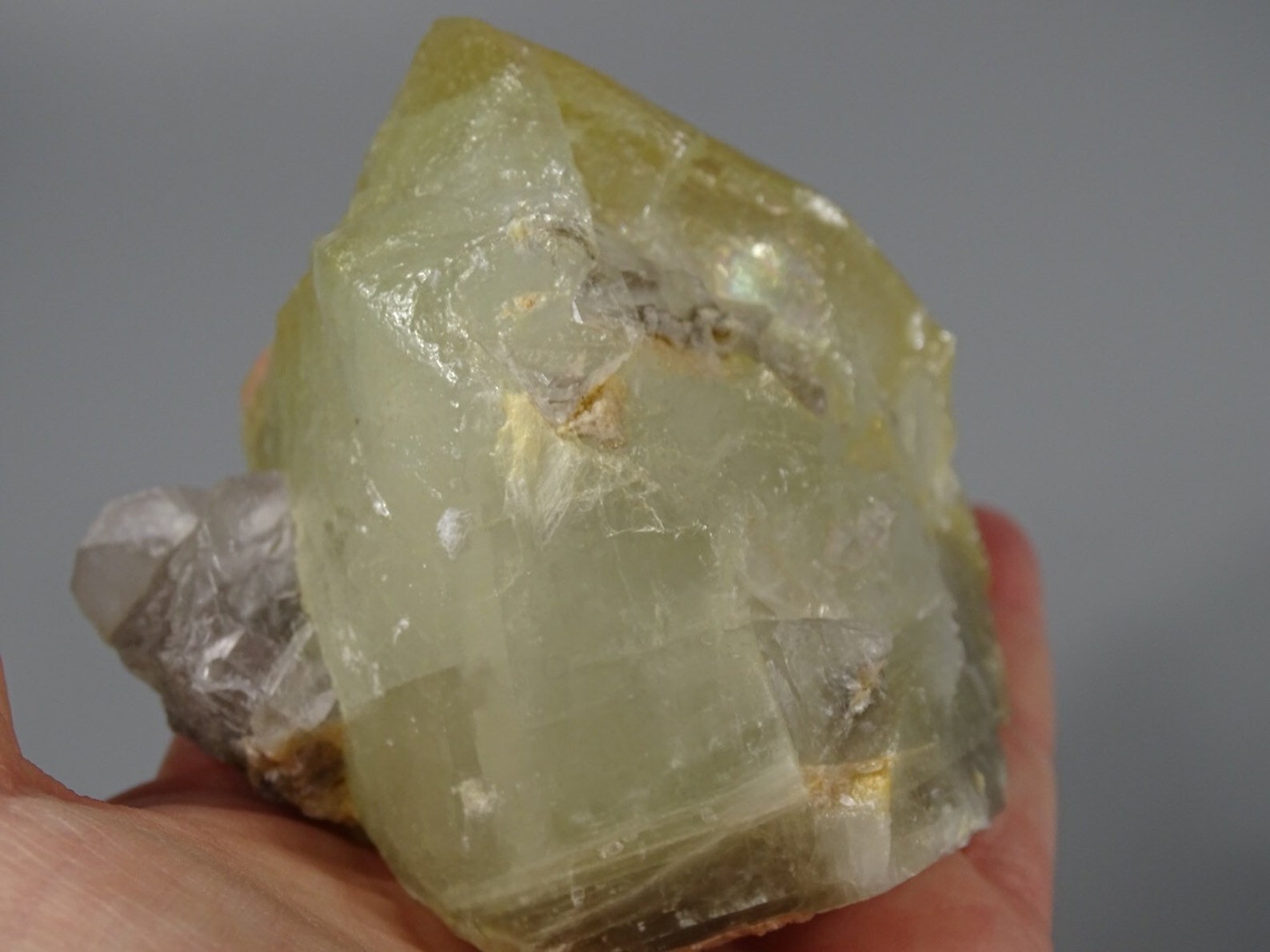 Etched Lemon Calcite Specimen with Gray Fluorite | Etsy