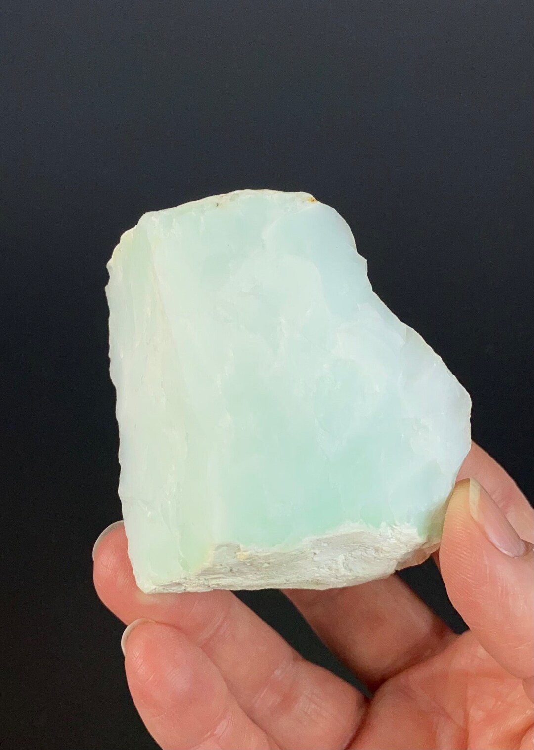 Chrysopal, Prase Opal, Green Common Opal Rough Specimen With Kaolinite ...