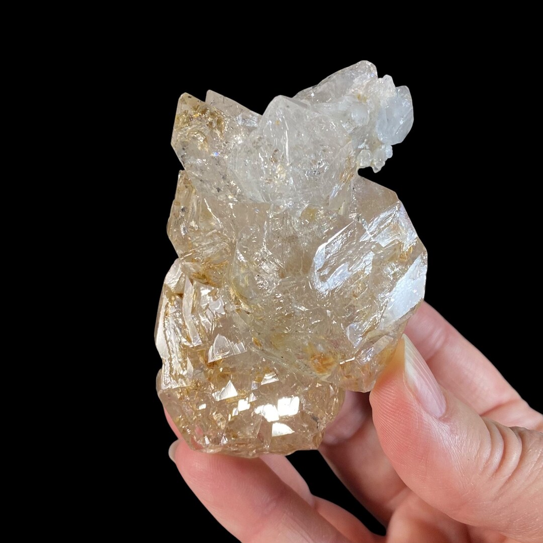Elestial Fenster Quartz Crystal Cluster With Golden Clay Inclusions - Etsy