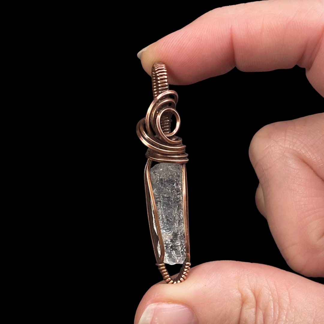 Water Clear Etched Himalayan Quartz Crystal & Copper Wire Wrapped ...