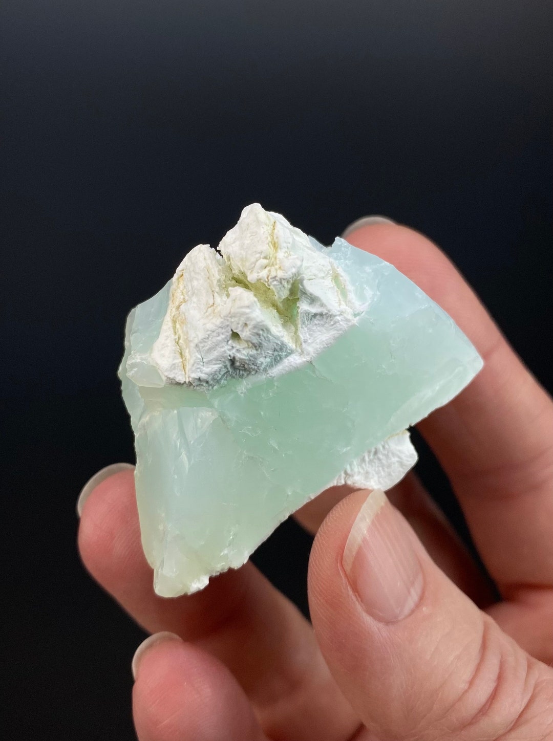 Chrysopal, Prase Opal, Green Common Opal Rough Specimen With Kaolinite ...