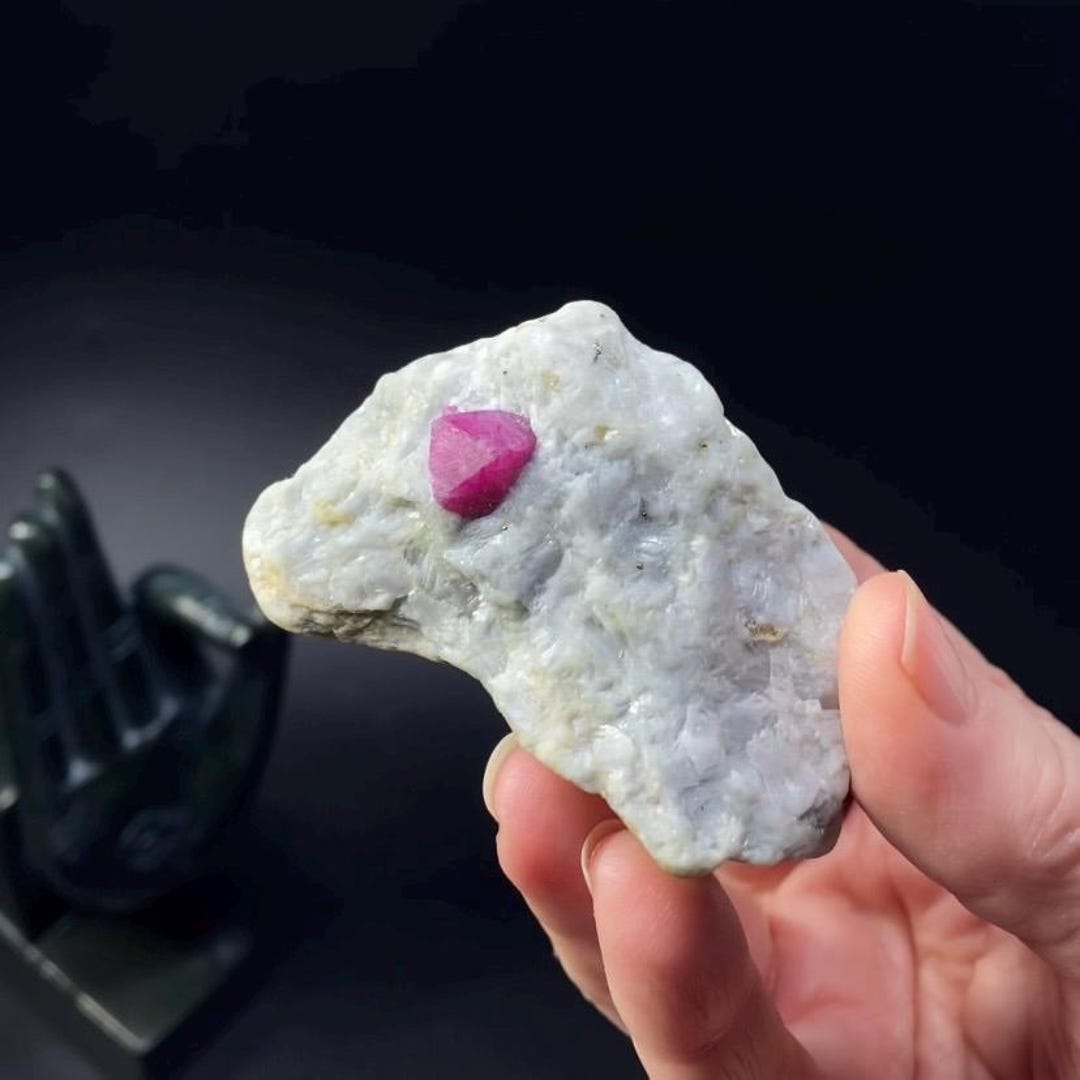 UV Reactive Natural Ruby Crystal on Marble Matrix - Etsy