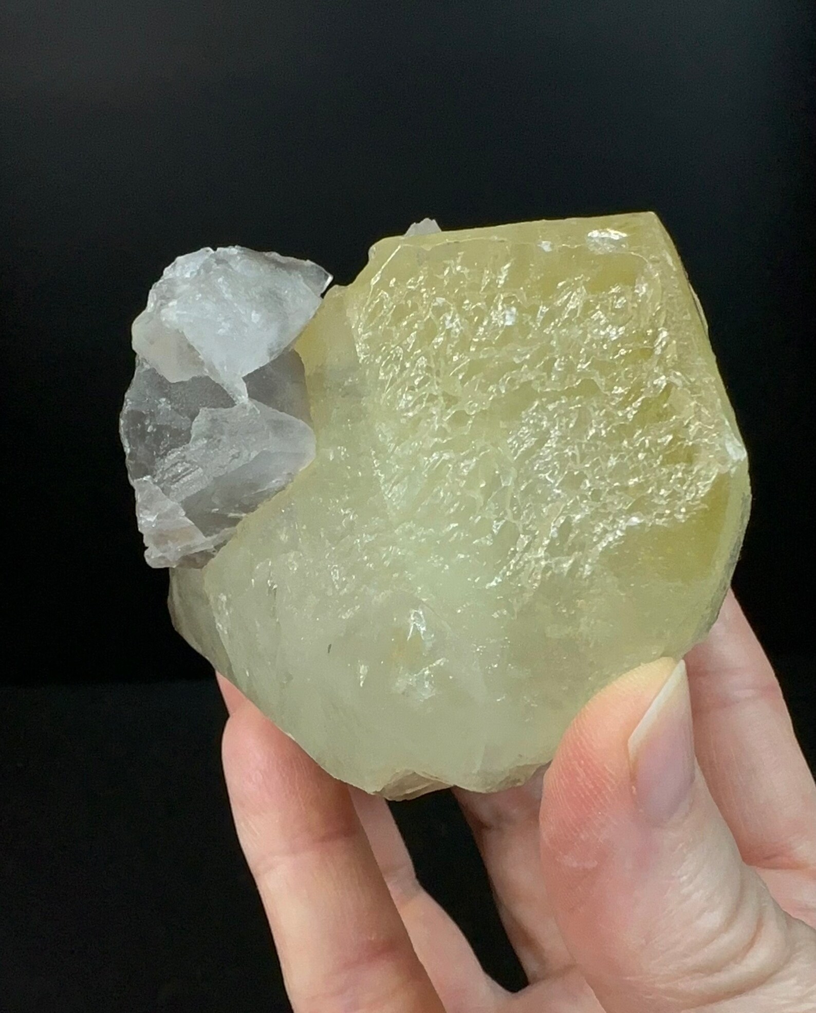 Etched lemon Calcite Specimen With Gray Fluorite - Etsy