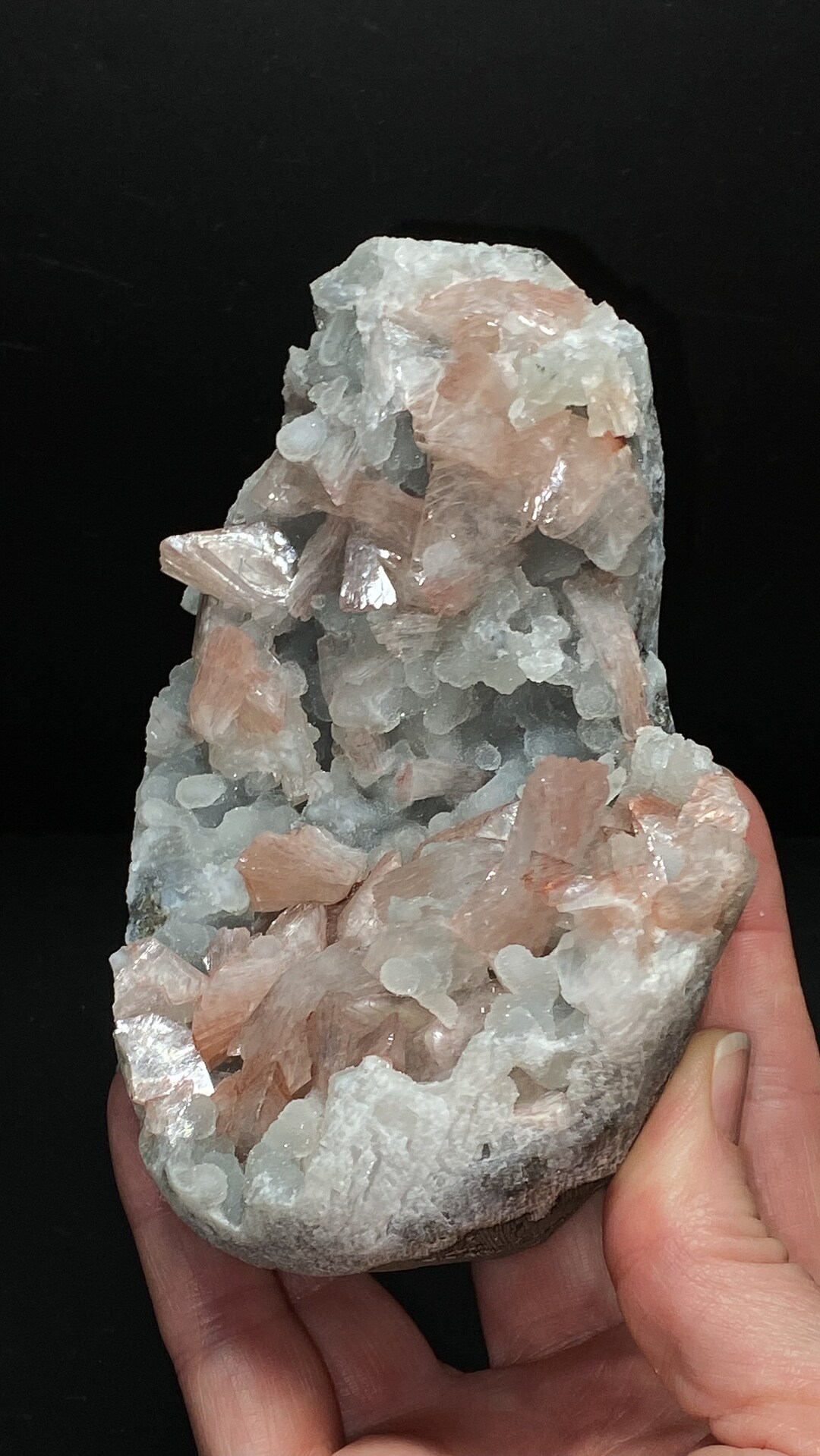 Pink Heulandite Sheaf Crystals With Chalcedony in Trimmed Basalt Matrix - Etsy