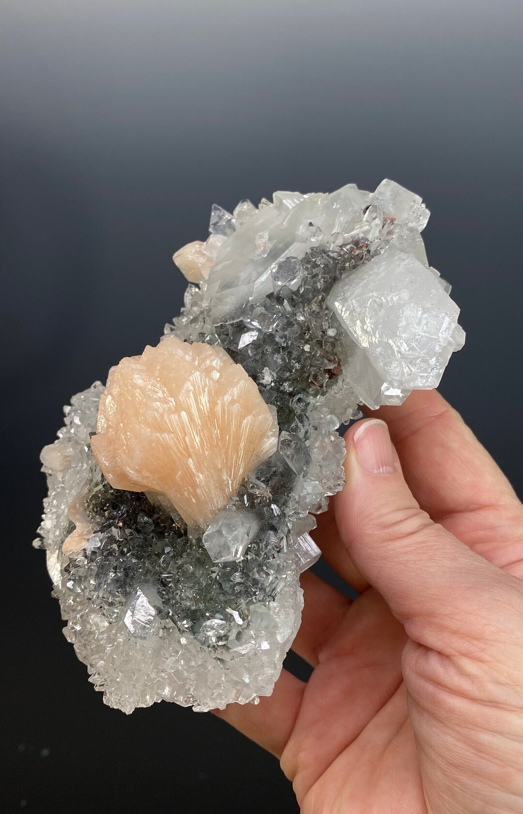 Clear Apophyllite Crystal Cluster With Stilbite From Jalgaon - Etsy