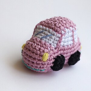 Pink Car - Crochet Amigurumi Keychain - Soft Light Pink Color - Etsy