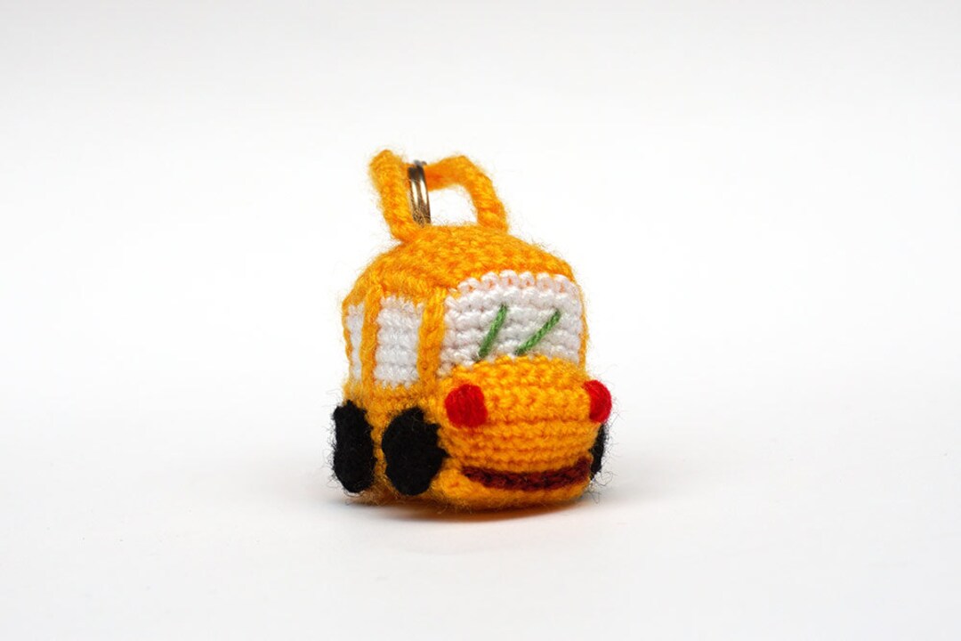 Yellow Car - Crochet Amigurumi Keychain - Etsy
