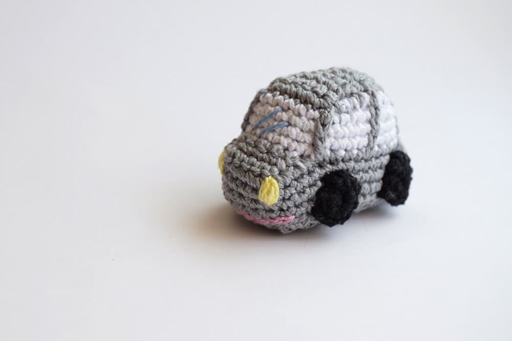 Gray Car - Crochet Amigurumi Keychain - Medium Grey Color - Etsy
