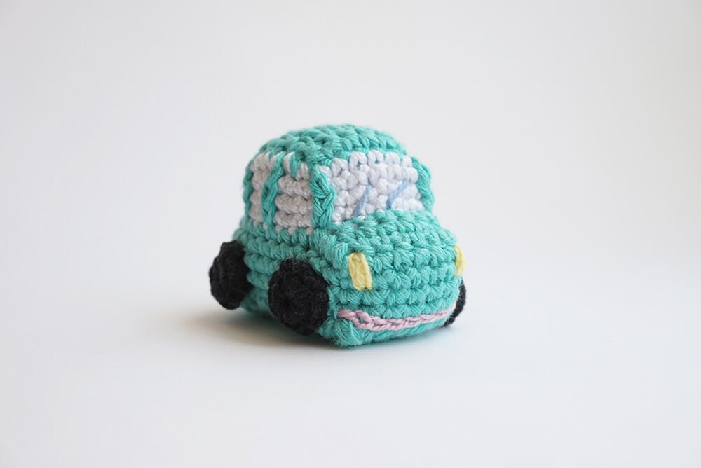 Green Car - Crochet Amigurumi Keychain - Mint Color - Etsy