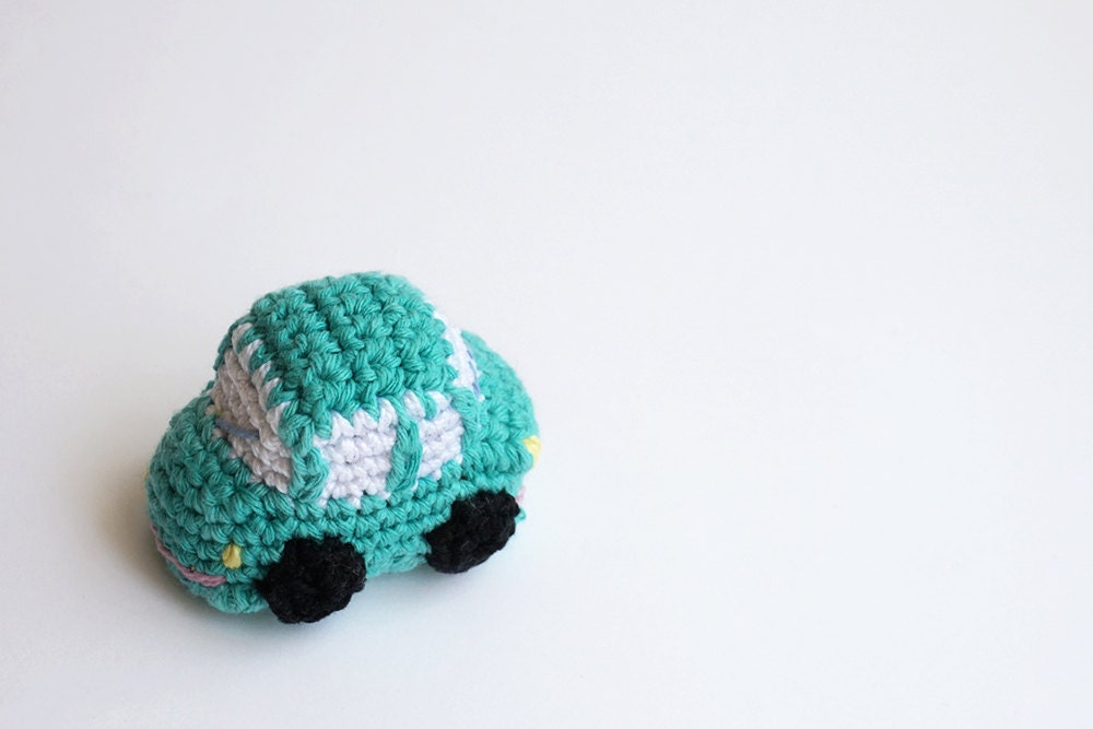 Green Car - Crochet Amigurumi Keychain - Mint Color - Etsy