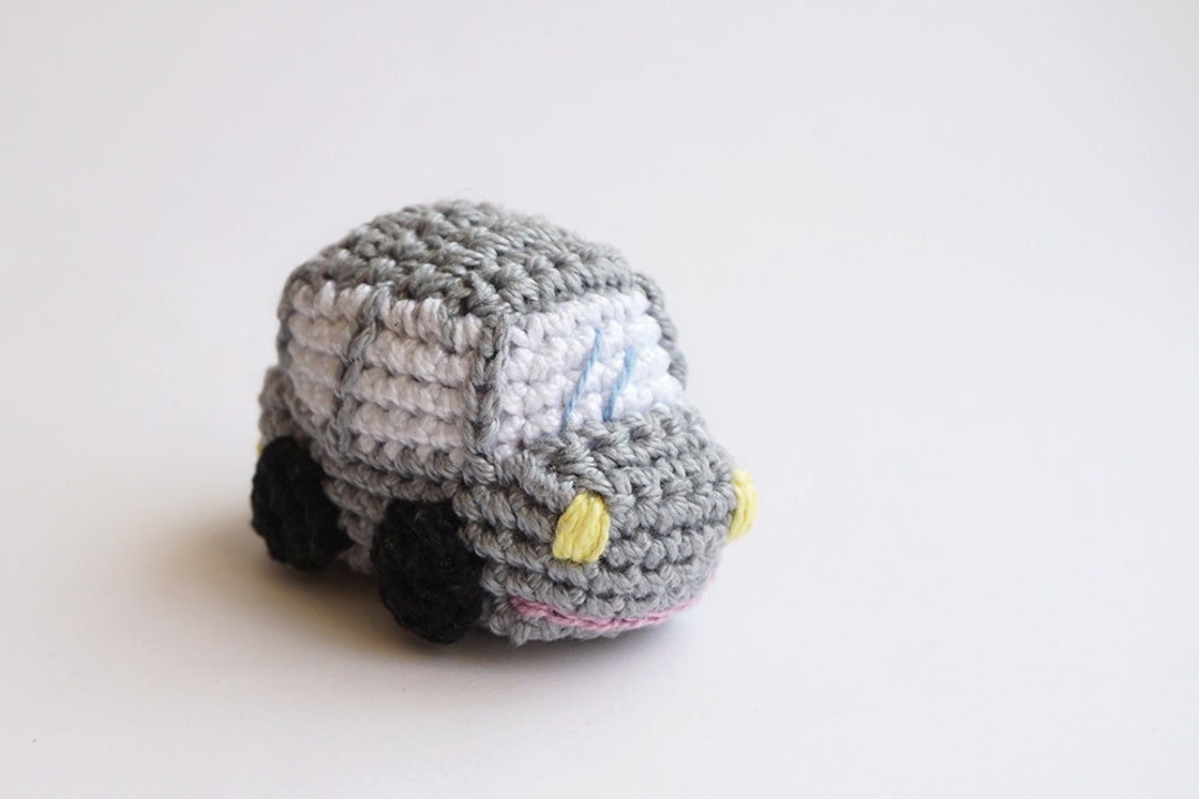Gray Car Crochet Amigurumi Keychain Medium Grey Color - Etsy