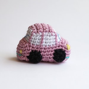 Pink Car - Crochet Amigurumi Keychain - Soft Light Pink Color - Etsy