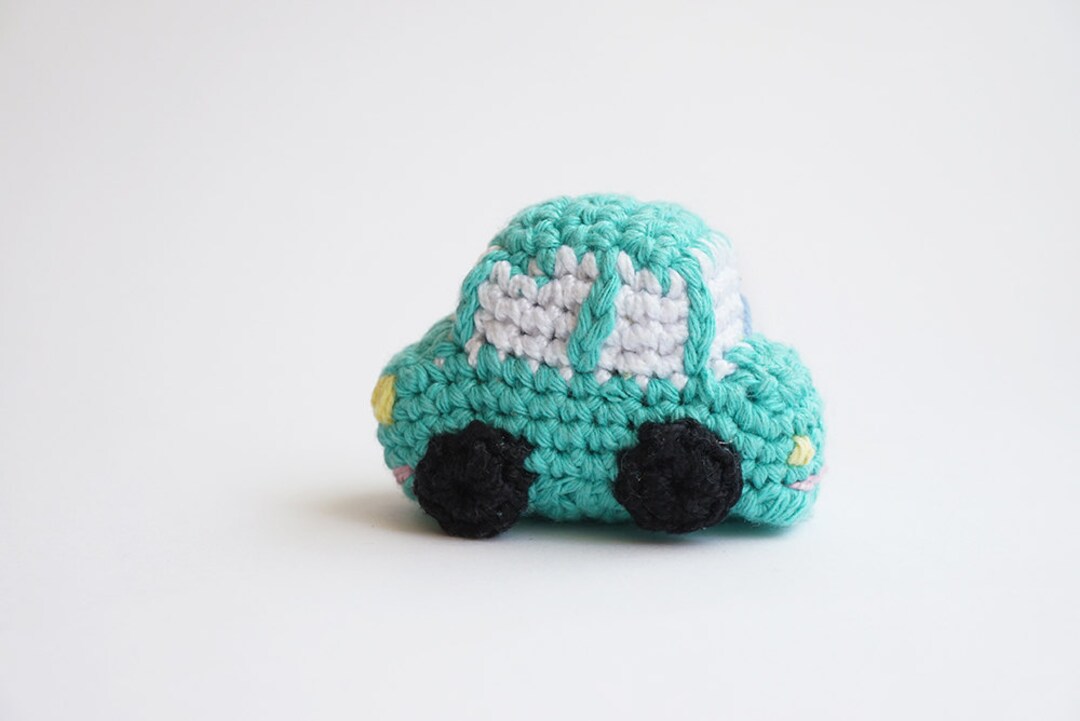 Green Car - Crochet Amigurumi Keychain - Mint Color - Etsy