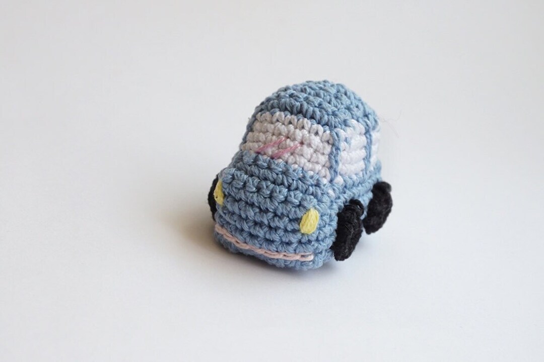 Blue Car - Crochet Amigurumi Keychain - Soft Blue Color - Etsy