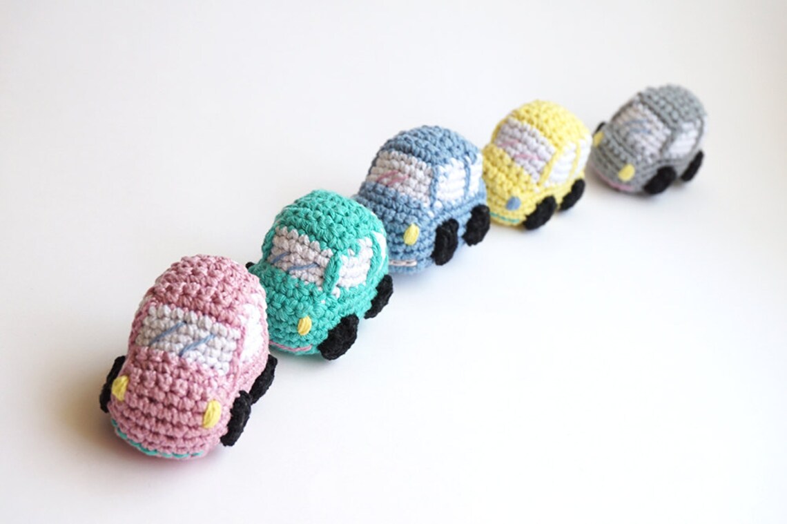 Blue Car - Crochet Amigurumi Keychain - Soft Blue Color - Etsy