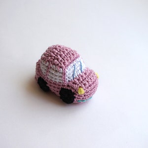 Pink Car - Crochet Amigurumi Keychain - Soft Light Pink Color - Etsy