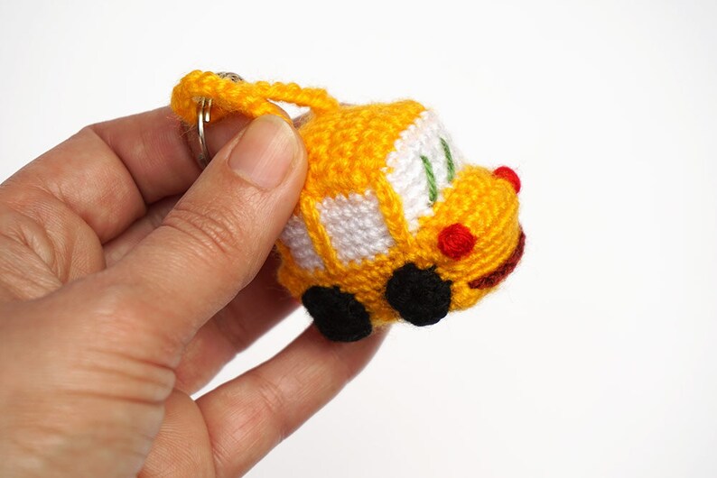 Yellow Car - Crochet Amigurumi Keychain - Etsy